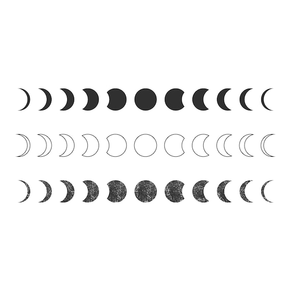 Moon Phases Png Moon Design Esoteric Digital Moon Phase | Etsy