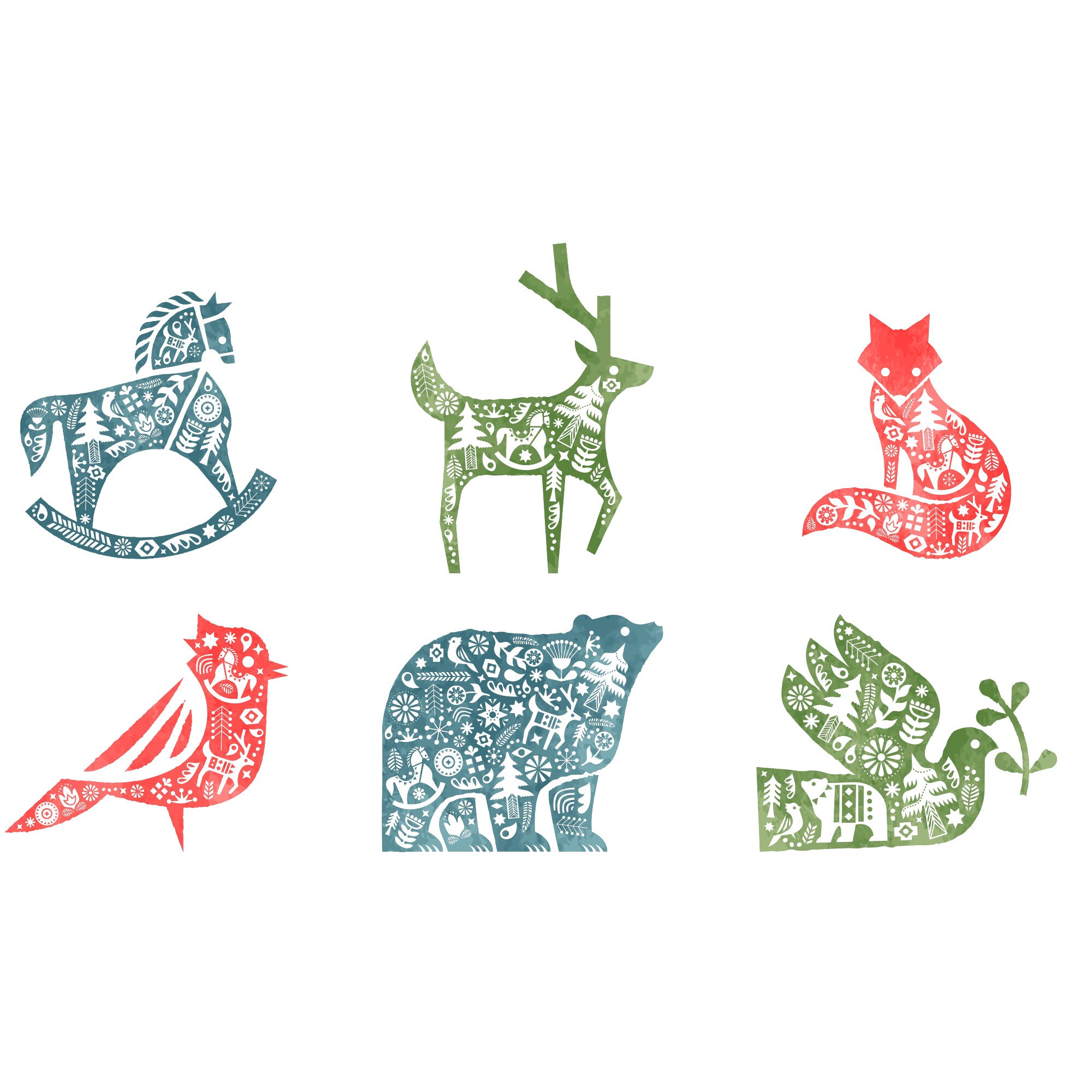 Materials Papercraft Scandinavian SVG Hearts EPS Christmas PNG Nordic ...