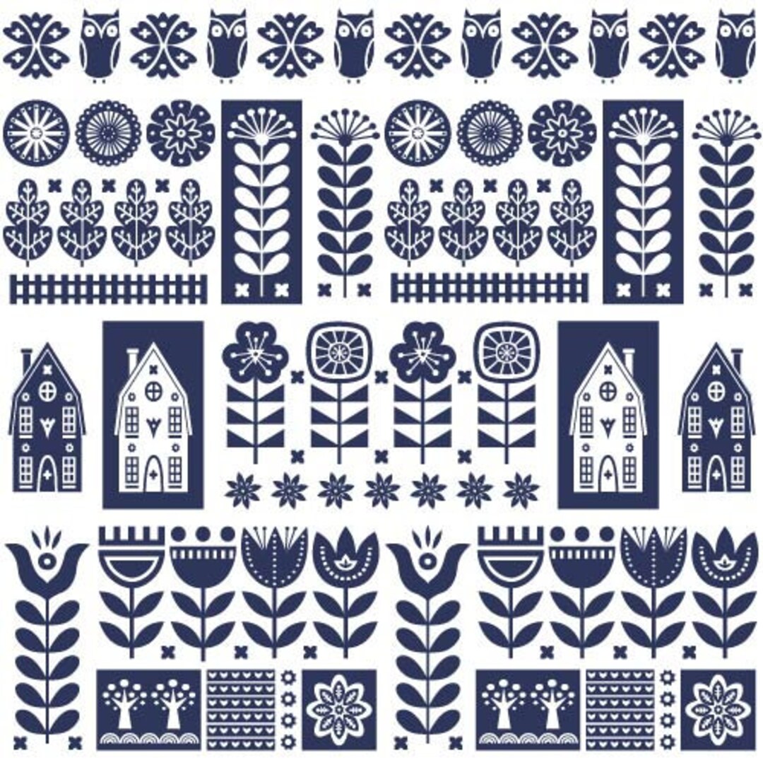 Modern Nordic Pattern Svg Scandinavian Pattern SVG Navy - Etsy Canada
