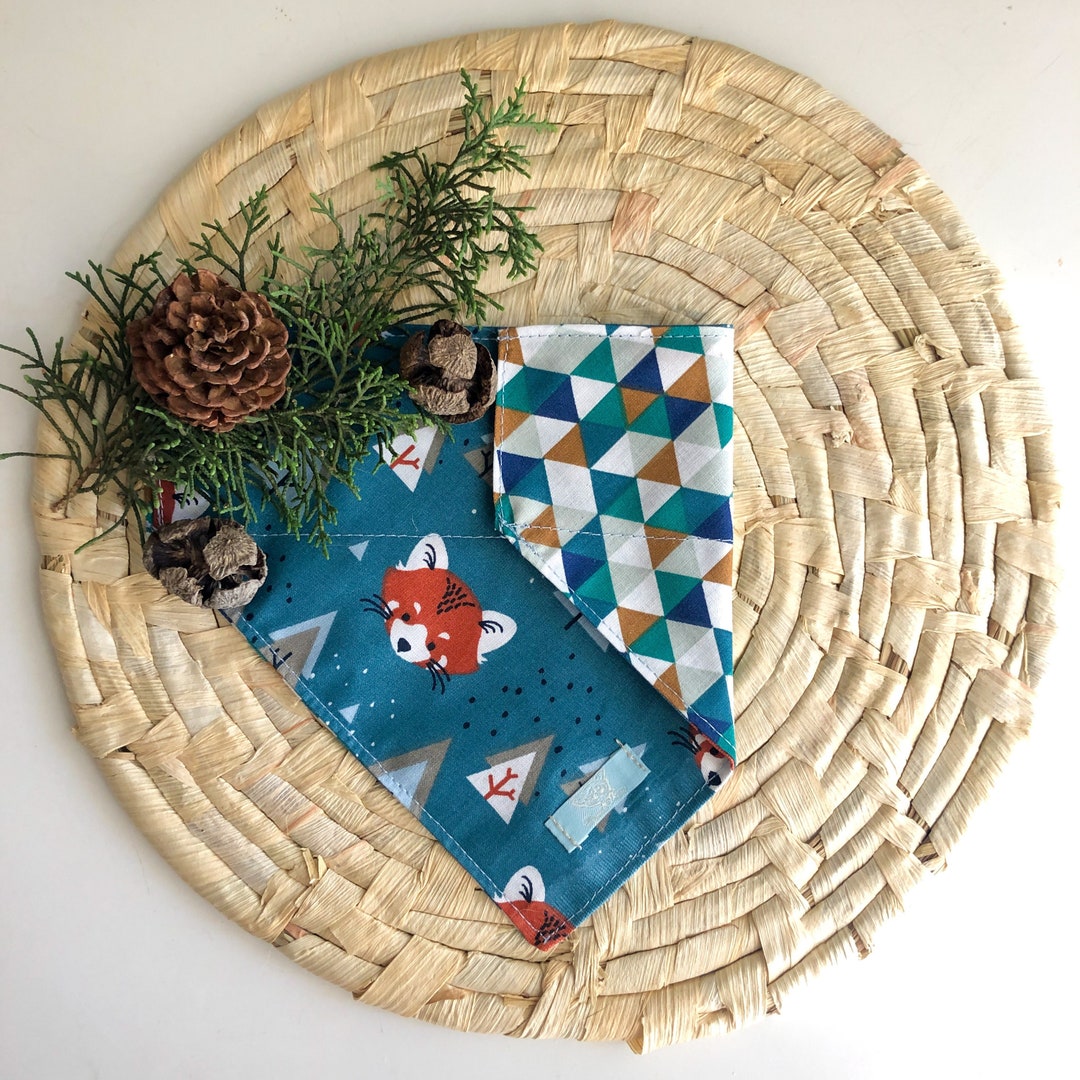 Foxy Red Panda Forest Reversible Cotton Over the Collar Dog / Cat ...