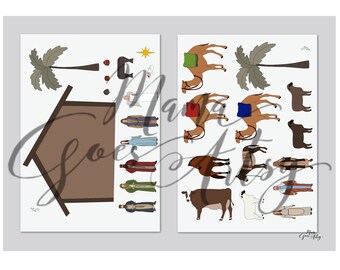 Paper Nativity Set - Etsy