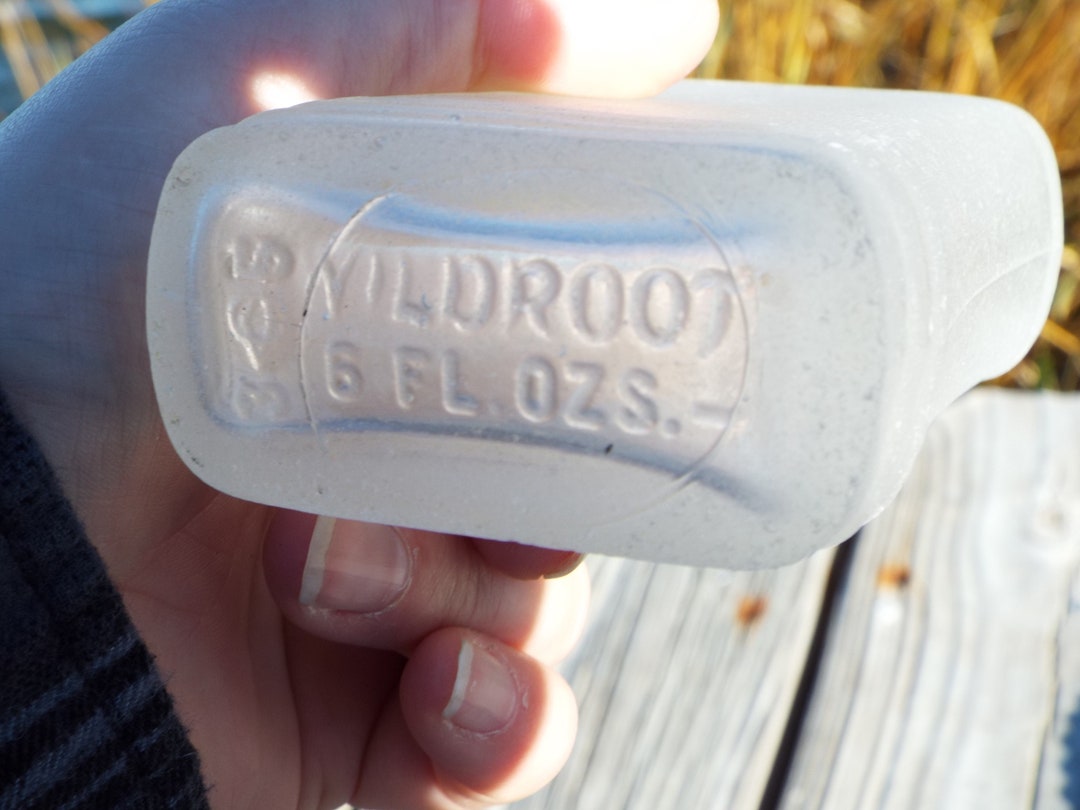 Vintage WILDROOT Sea Glassed Bottle - Etsy