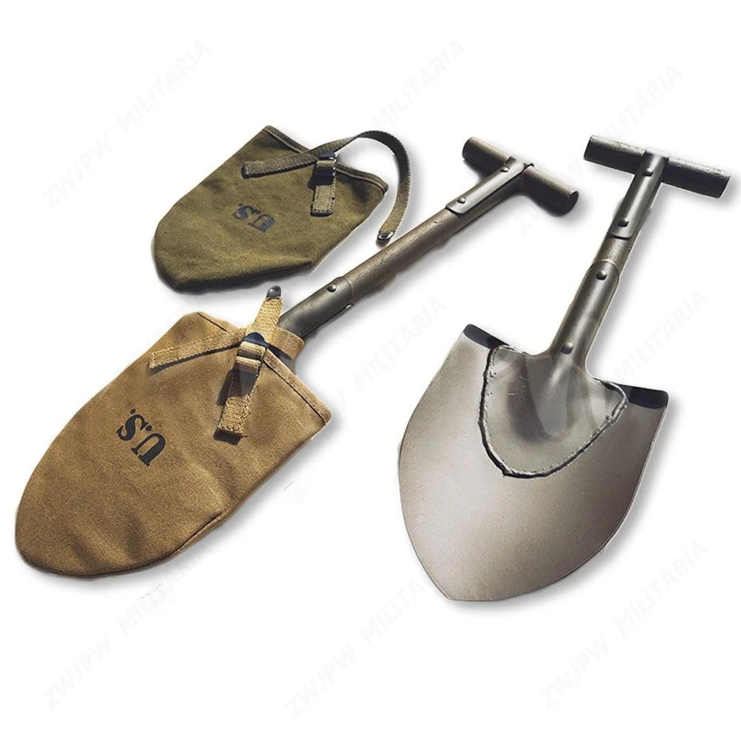 WW2 US Airborne M1910 T-handle Shovel Replica With Canvas Cover 47cm ...