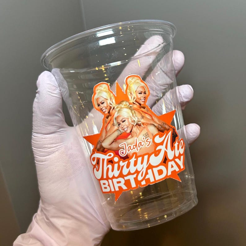 Personalized Party Cups | Photo Labels, Birthday Wedding Favors - Etsy