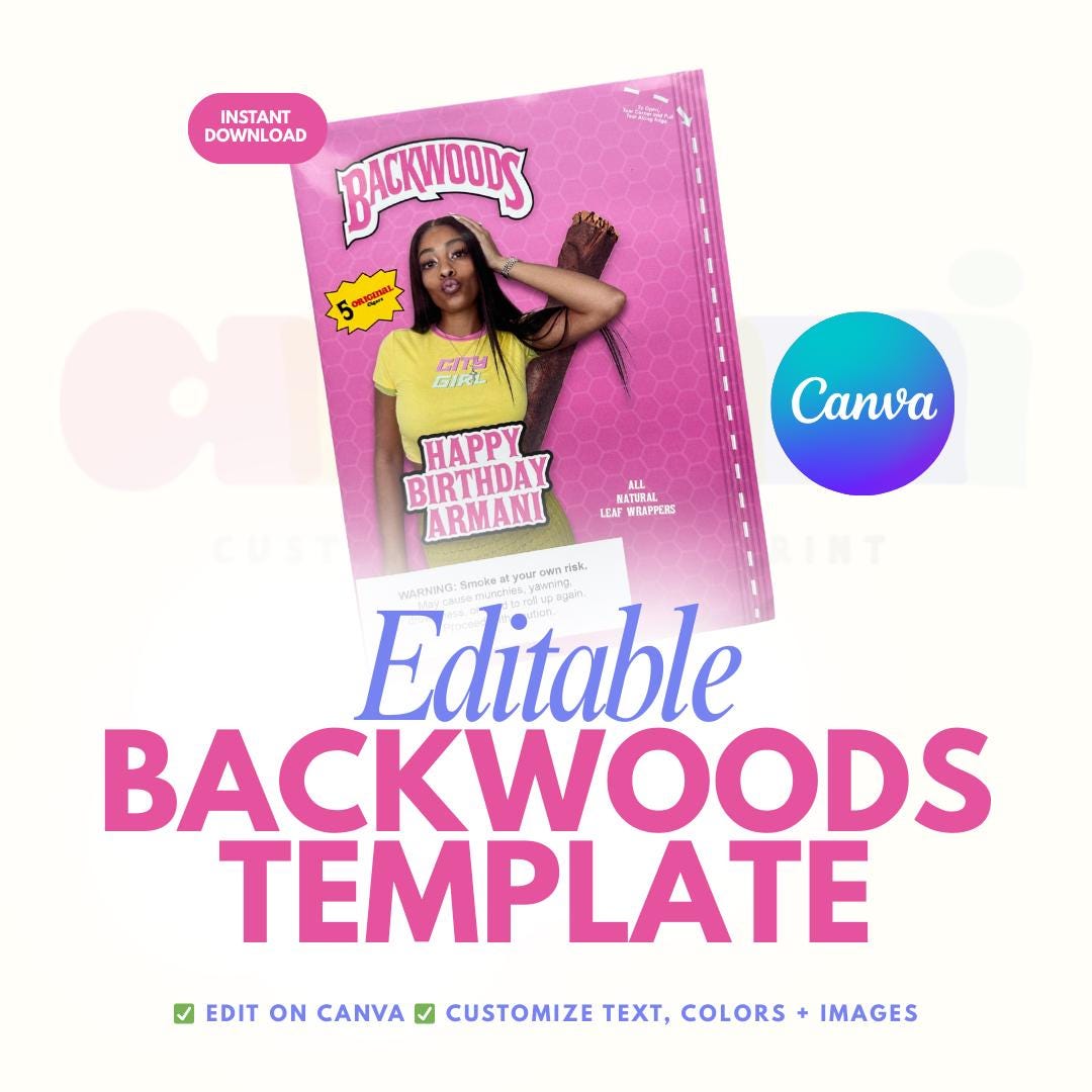 Editable Backwoods Wrap Template: DIY Party Favors (canva, Digital ...