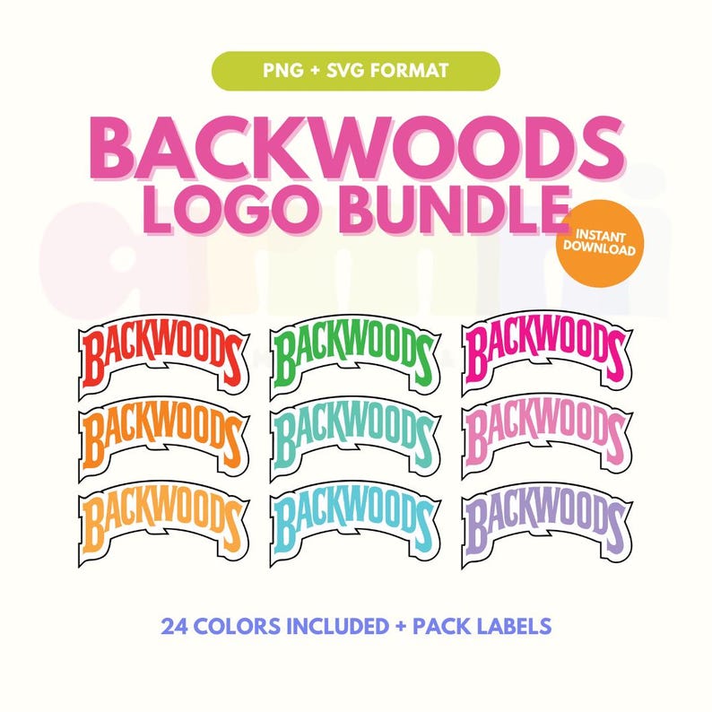 Backwoos Logo Bundle | PNG, SVG, PDF, Assorted Colors Digital Download ...