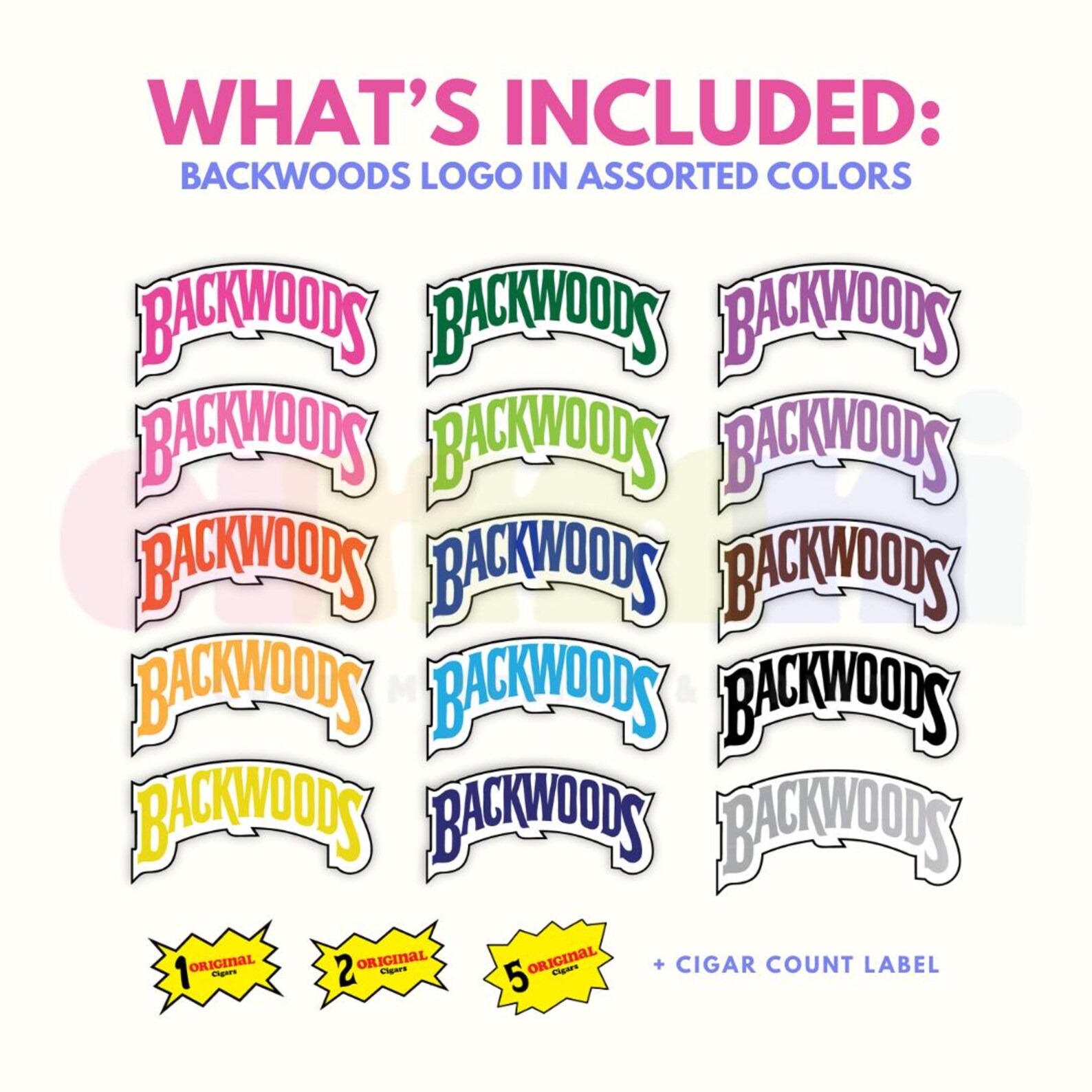 Backwoos Logo Bundle | PNG, SVG, PDF, Assorted Colors Digital Download ...