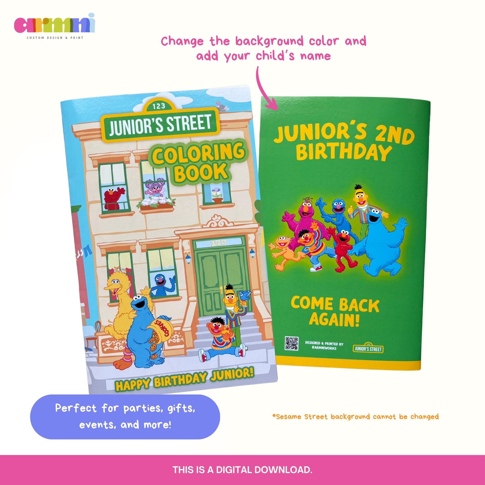 Editable 123 ABC Street Coloring Book Template | Kids Party Favor ...