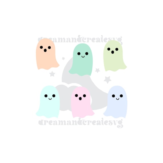 Ghosts Pastel Svg / Pastel Halloween Svg / Ghost Svg / Retro - Etsy