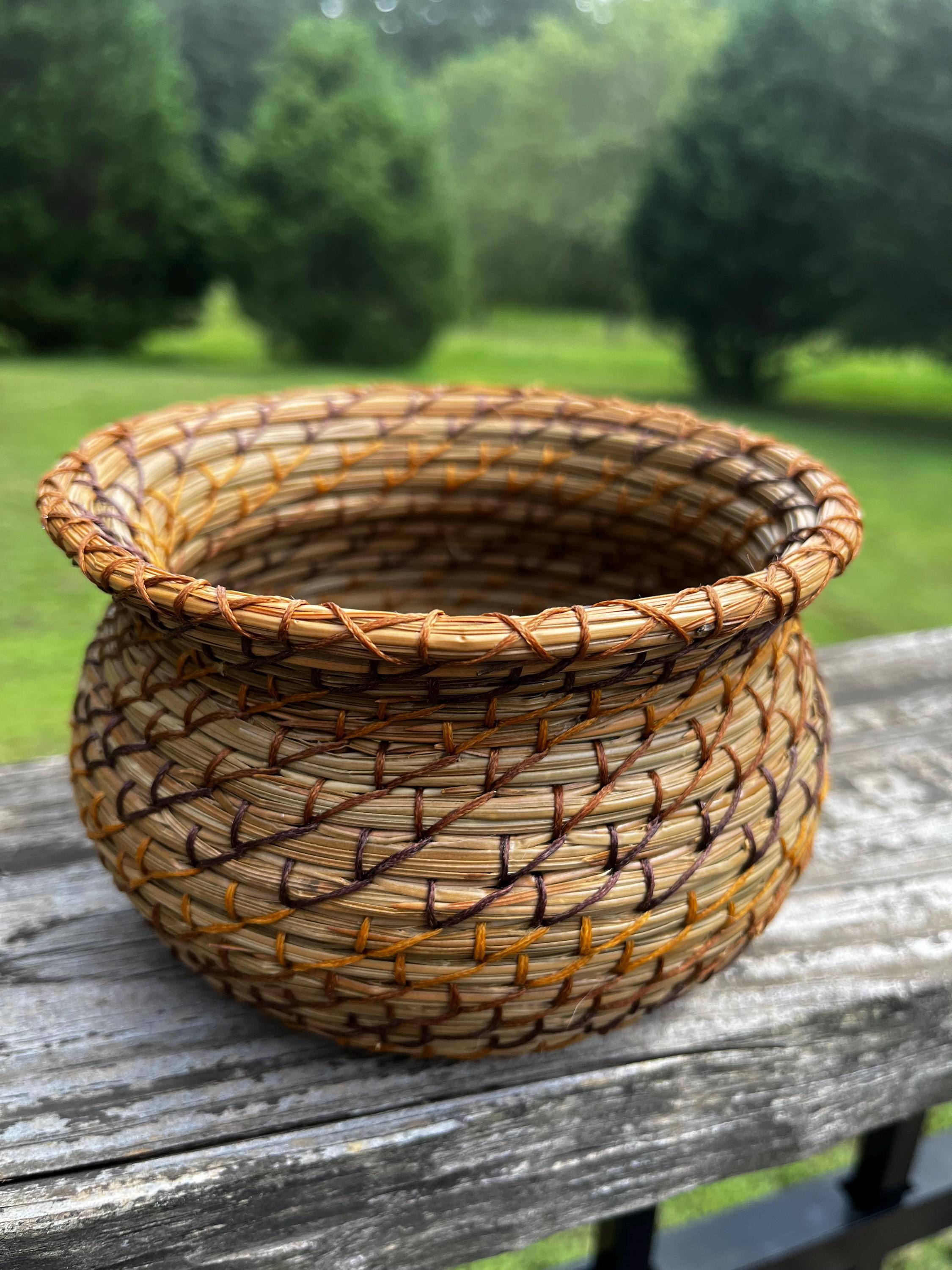 Handcrafted Pine Needle Basket - Etsy
