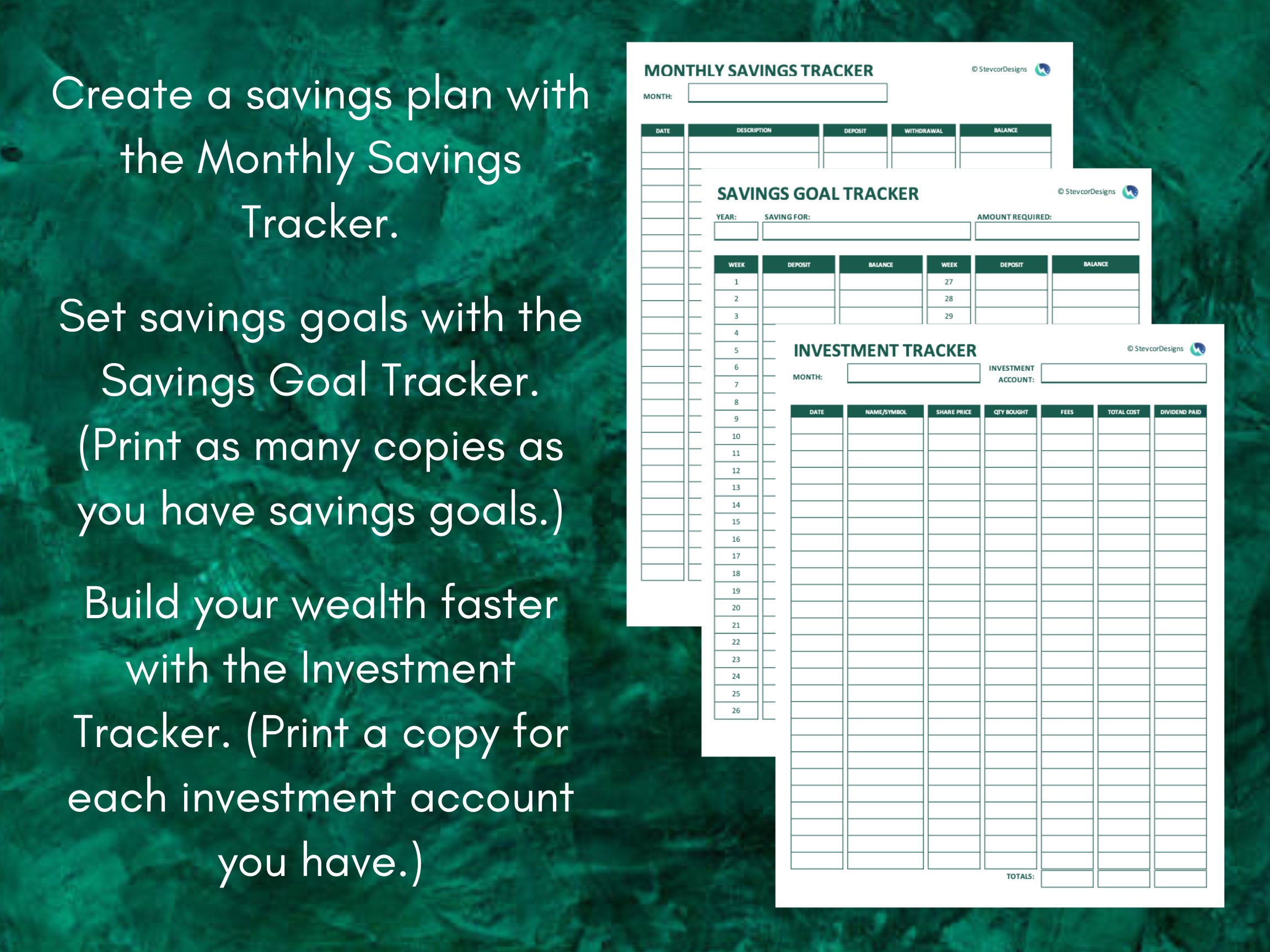 Personal Financial Worksheet Bundle | Printable Finance Planner ...
