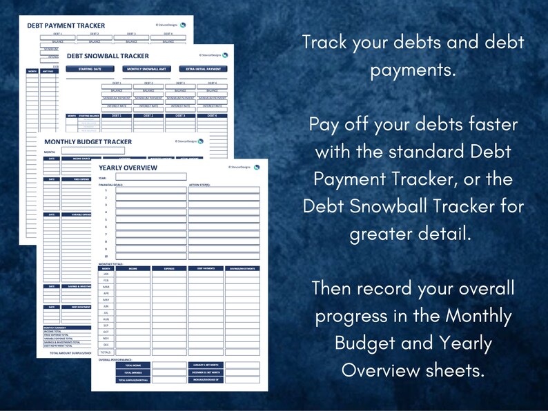 Personal Financial Worksheet Bundle | Printable Finance Planner ...