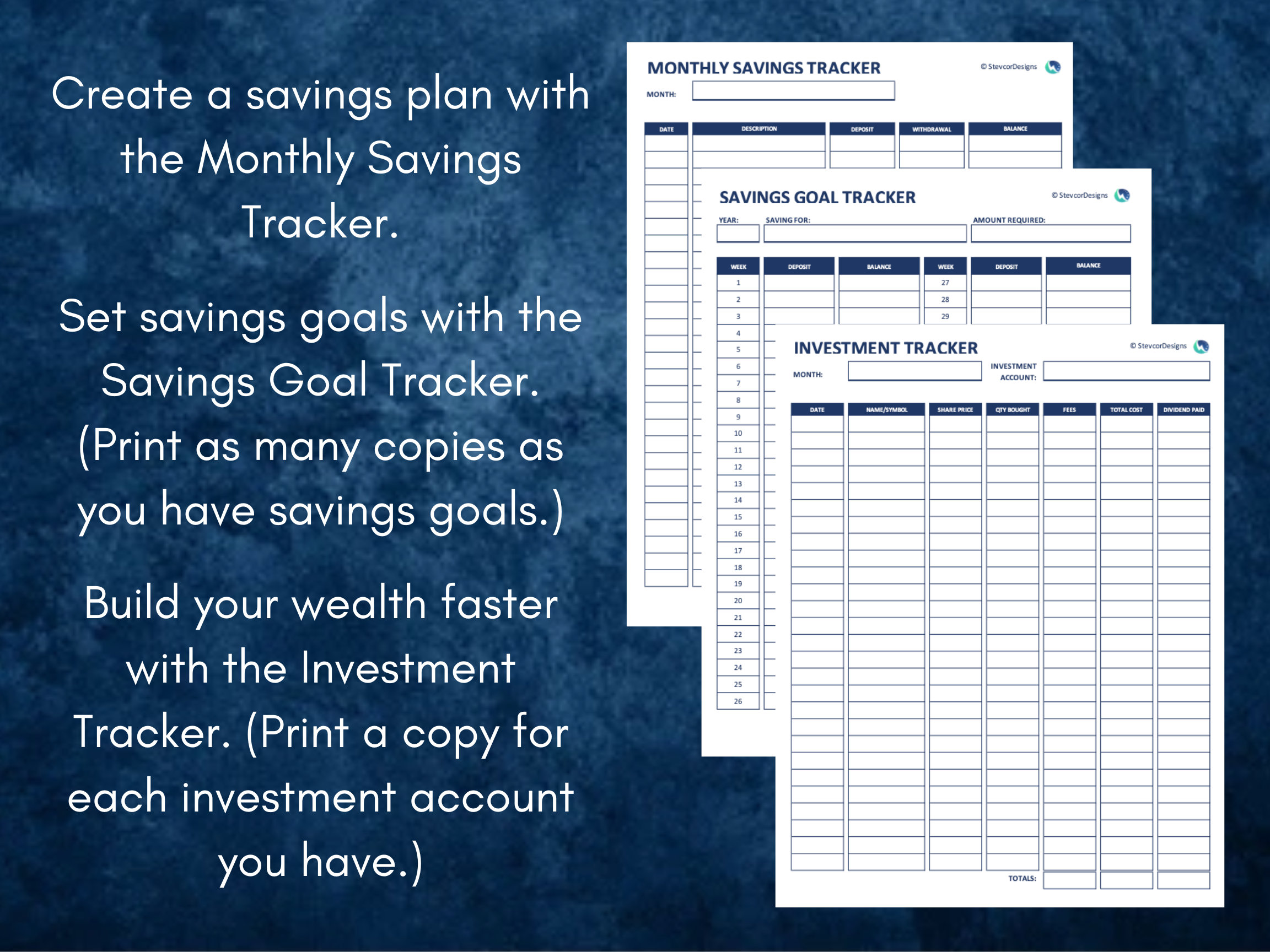 Personal Financial Worksheet Bundle | Printable Finance Planner ...