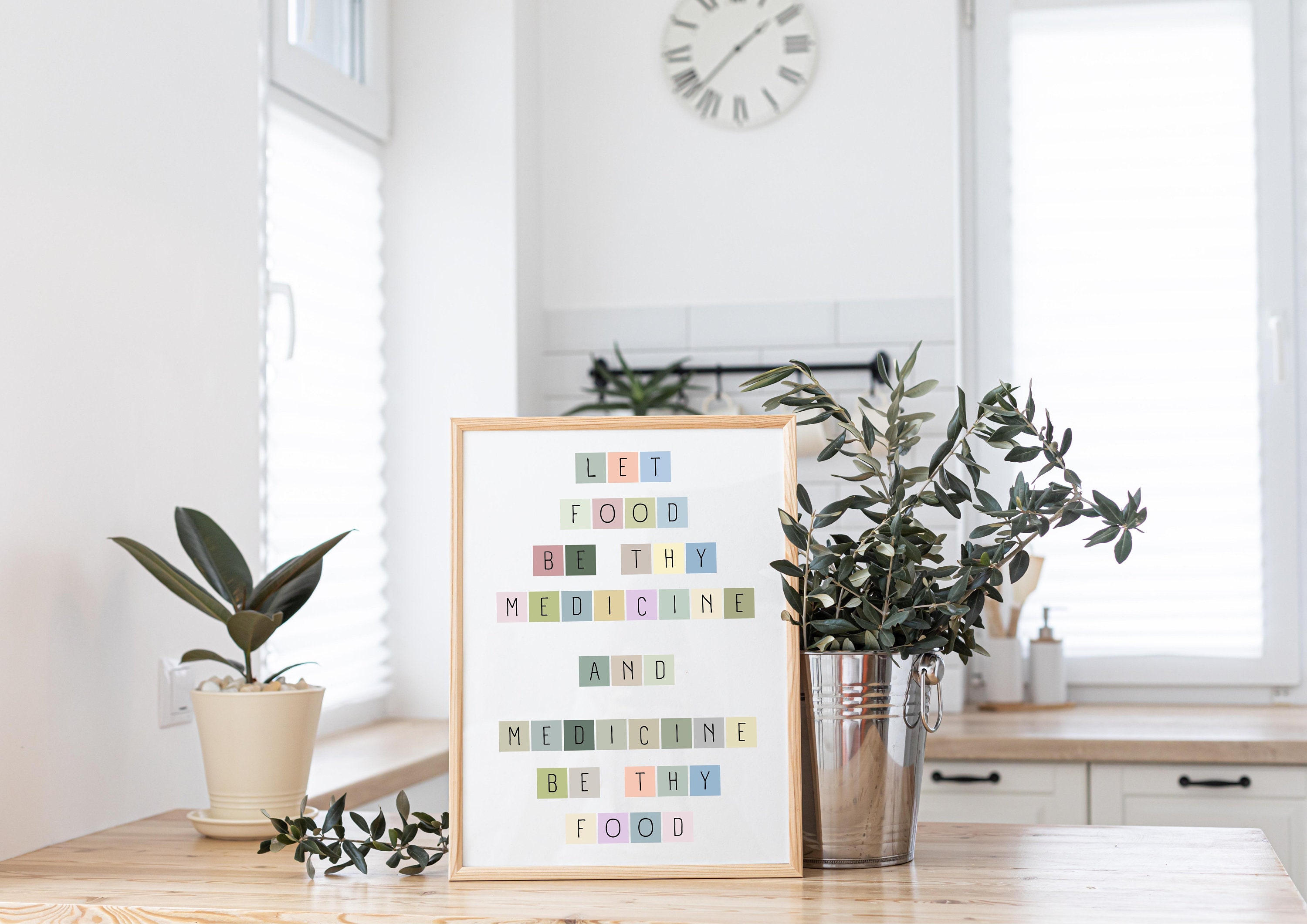 Let Food Be Thy Medicine, Colorful Nutrition Quotes, Kitchen Wall Art ...