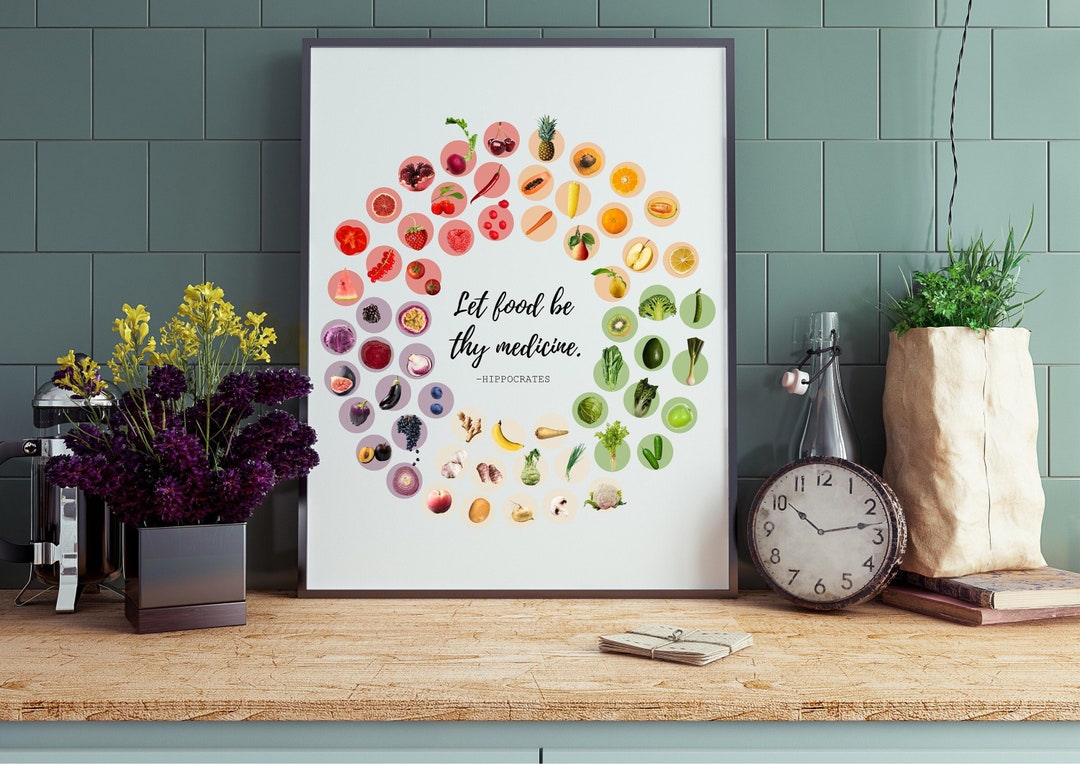 Let Food Be Thy Medicine, Digital Download, Colorful Fruits and ...