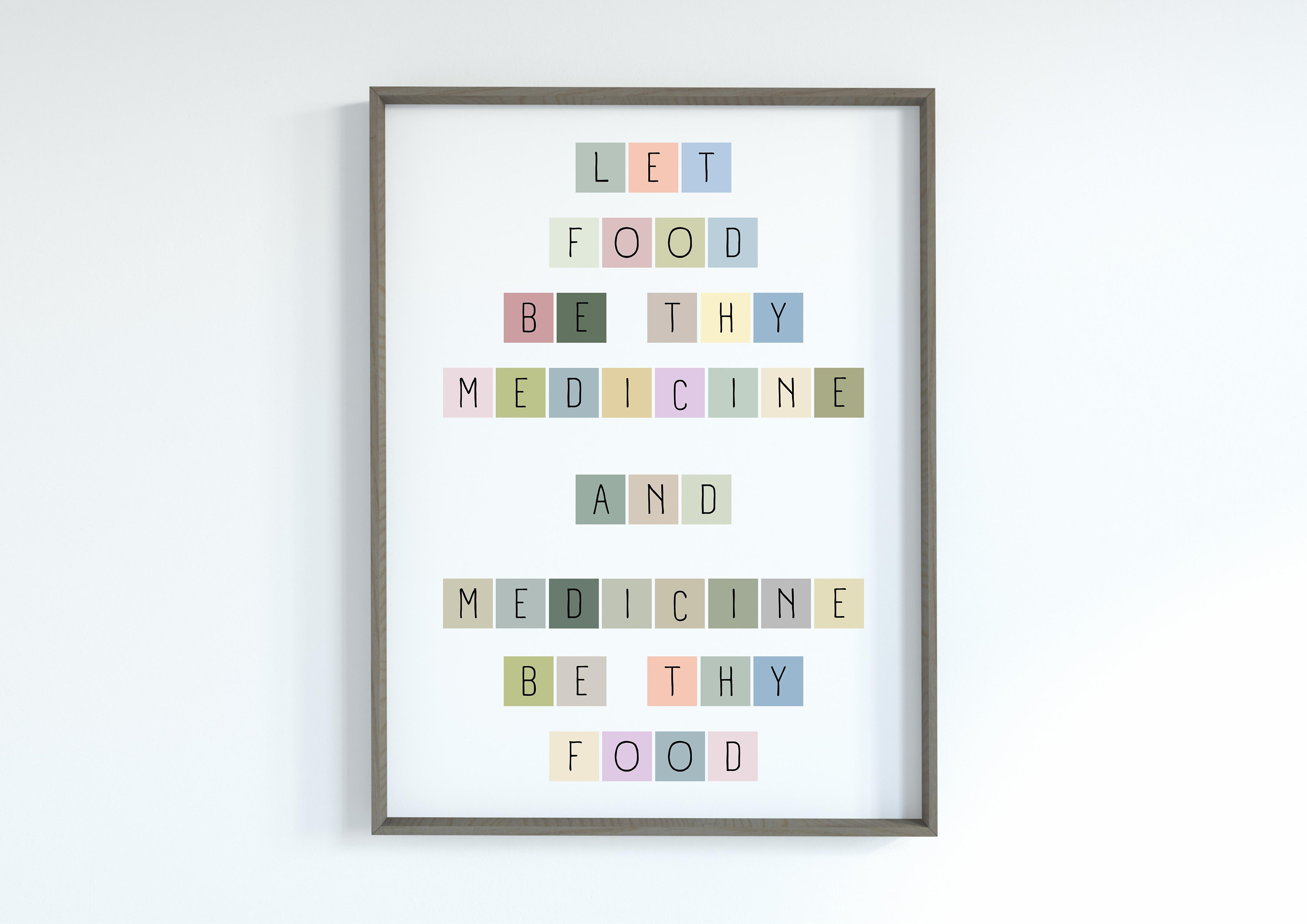 Let Food Be Thy Medicine, Colorful Nutrition Quotes, Kitchen Wall Art ...