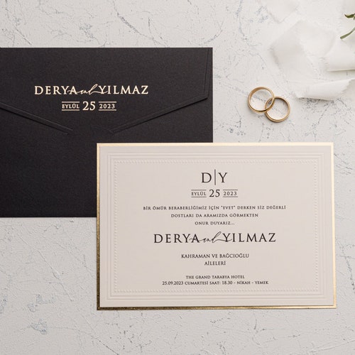 Wedding Invitation Paper Invitations Paper Black - Etsy