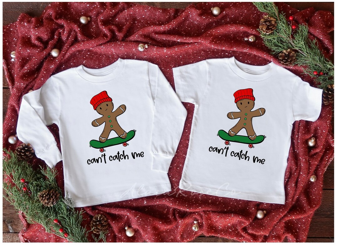 Can't Catch Me Gingerbread, Gingerbread Man Shirt, Cute Christmas Shirt ...