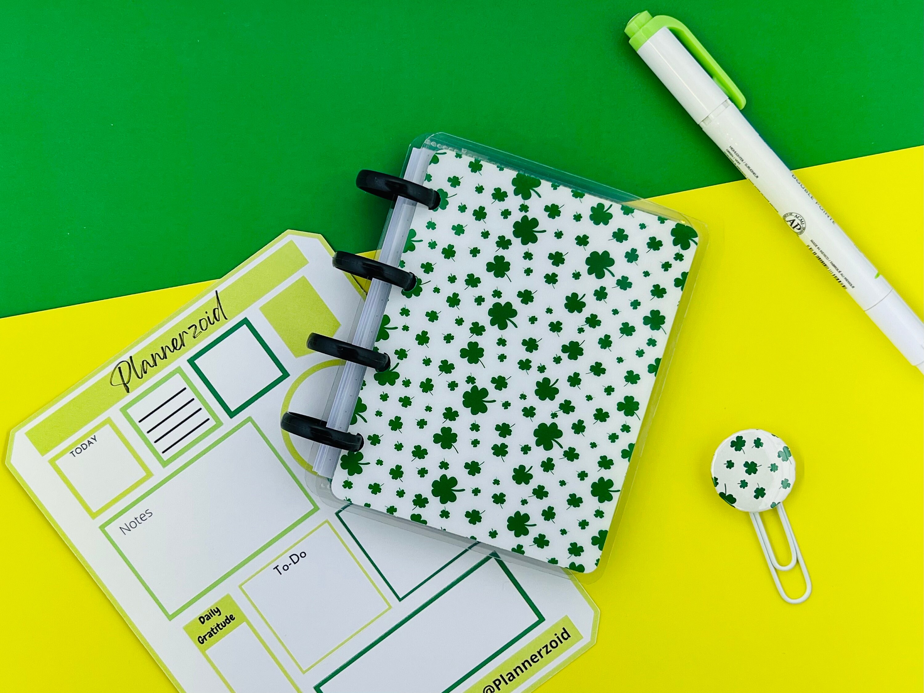 Micro Happy Planner Shamrock Style includes 2 Covers pair, 30 Sheets ...