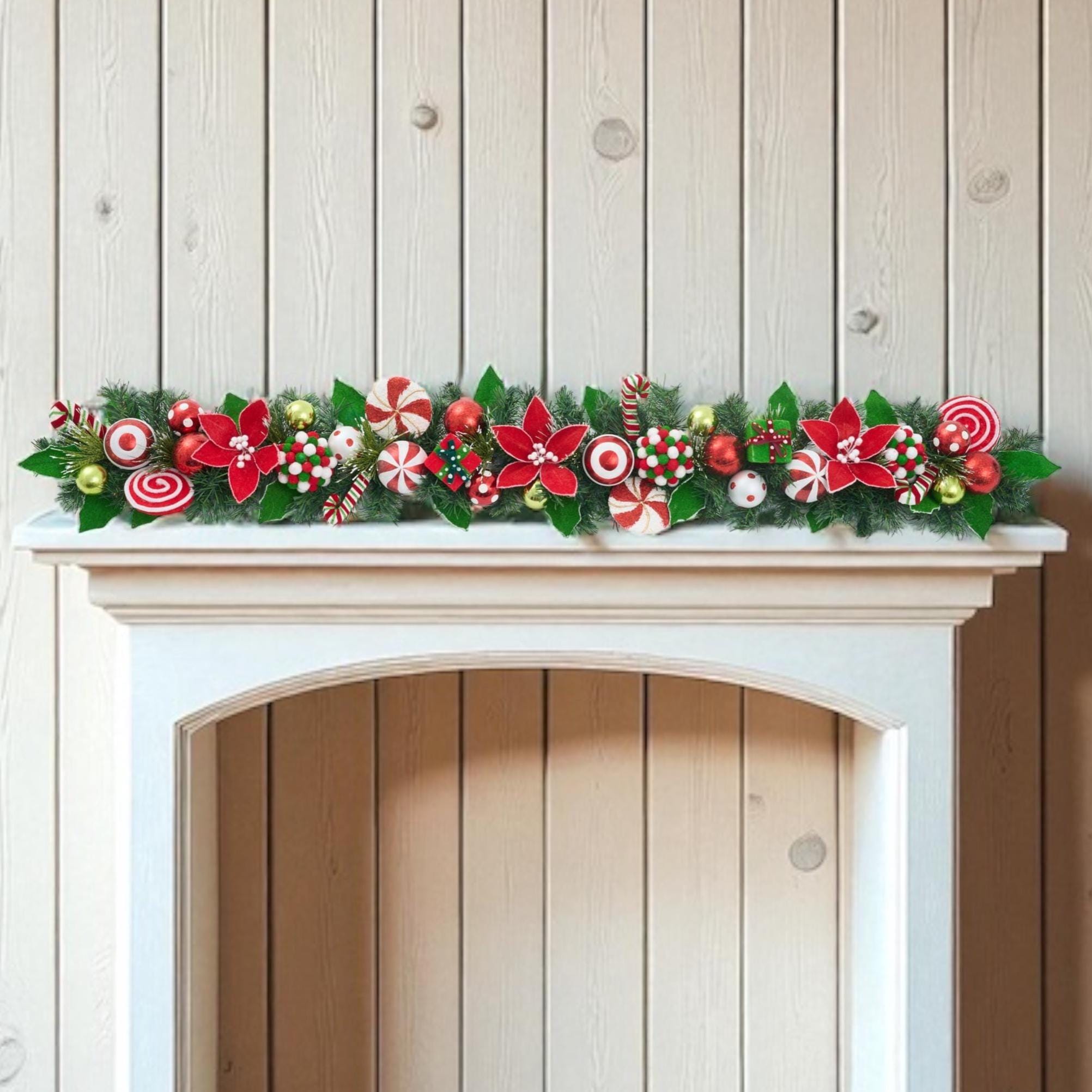 Handcrafted Christmas Peppermint Garland – Handmade Holiday Candy Charm ...
