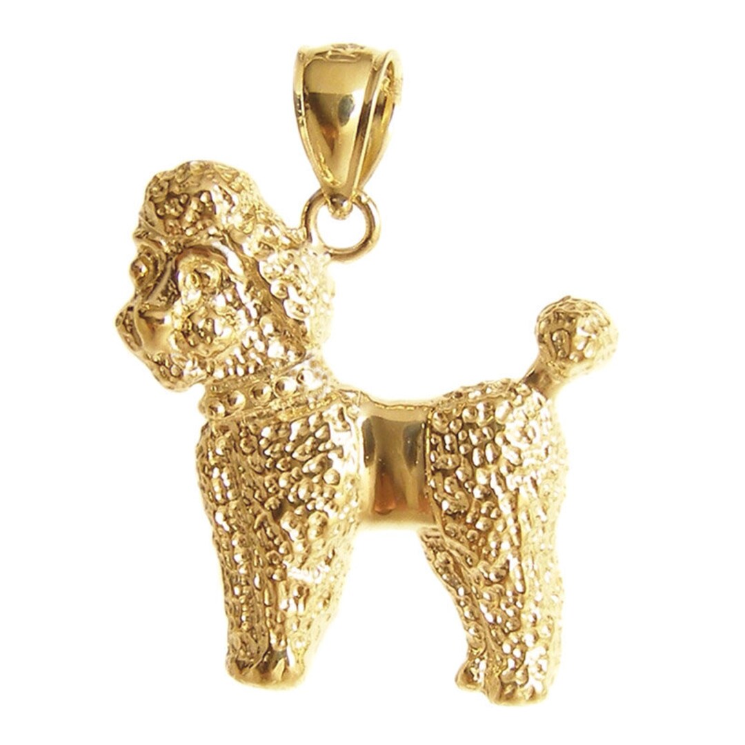 New 14k Gold Poodle Dog Pendant - Etsy