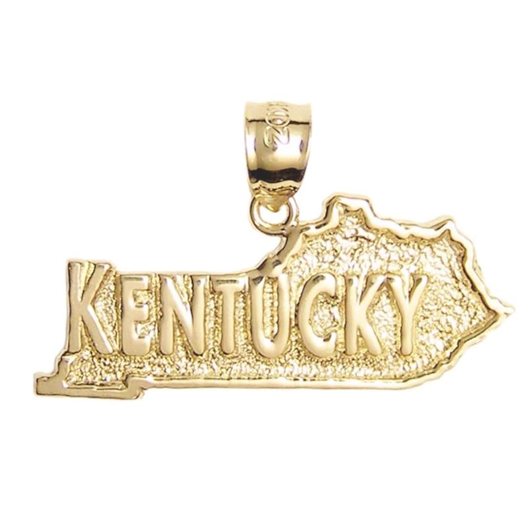 New 14k Gold Kentucky State Map Pendant - Etsy