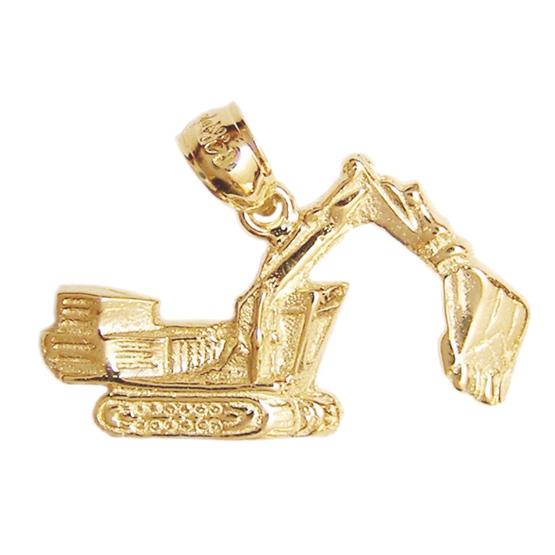 New 14k Gold Bulldozer Excavator Pendant - Etsy