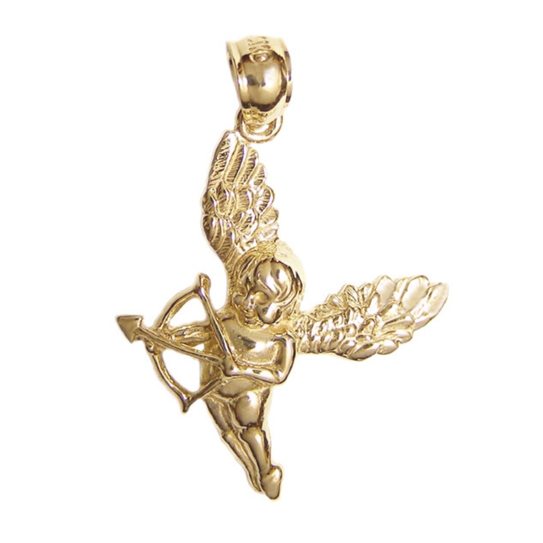 New 14k Gold Cupid Pendant - Etsy