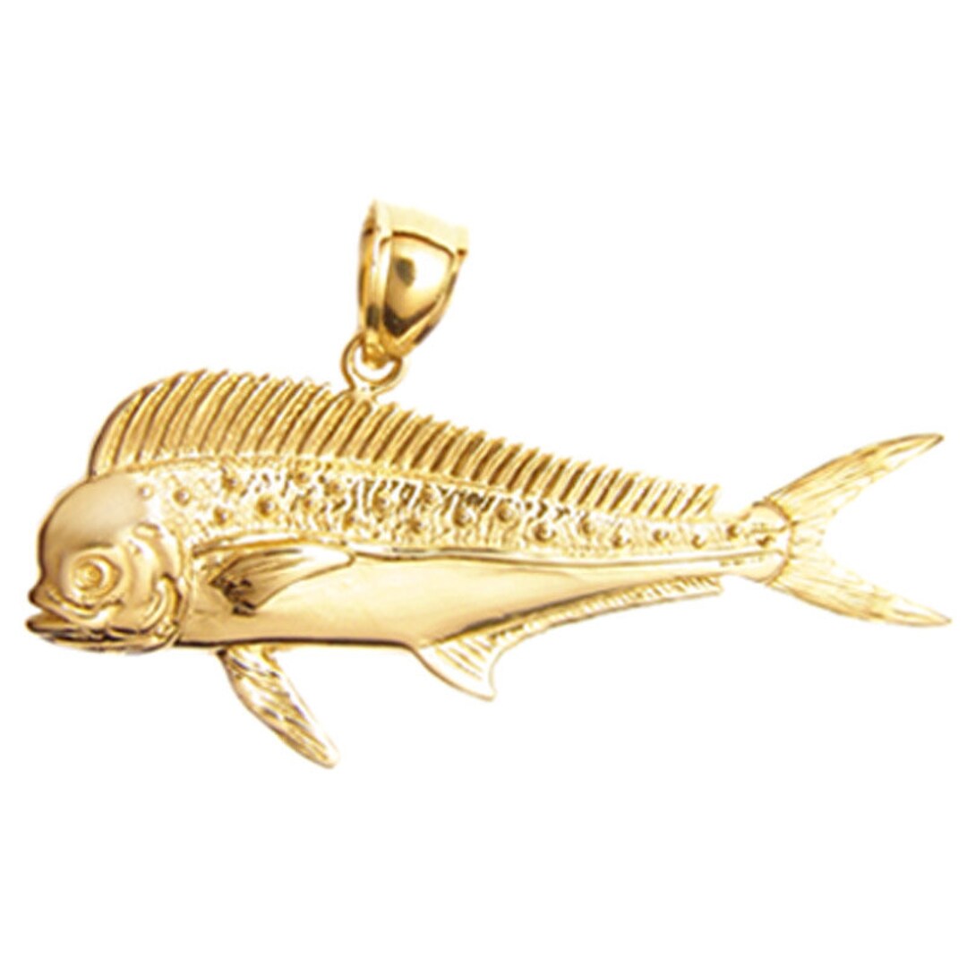 New 14k Gold 3D Mahi Mahi Fish Pendant - Etsy