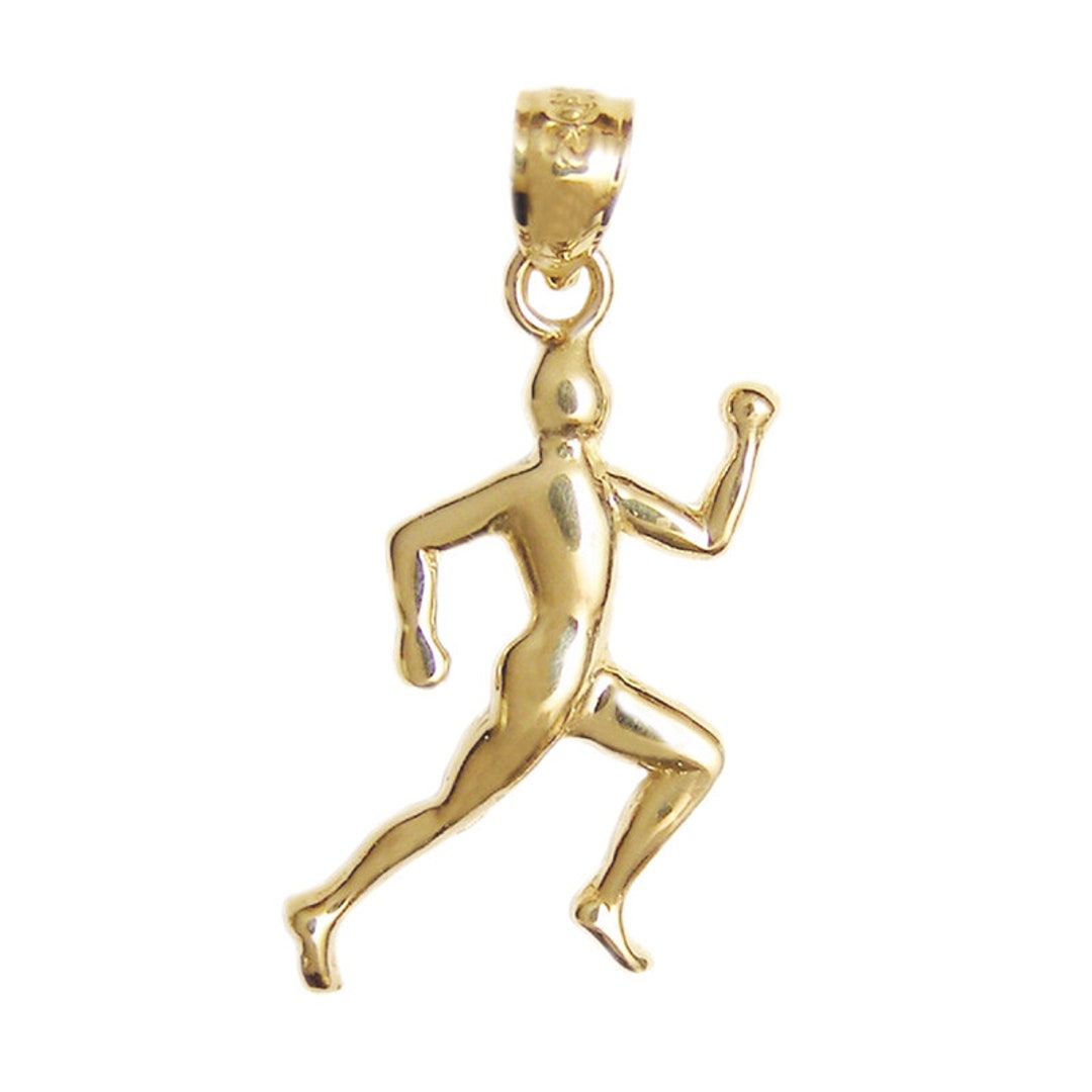 New 14k Gold Runner Pendant - Etsy