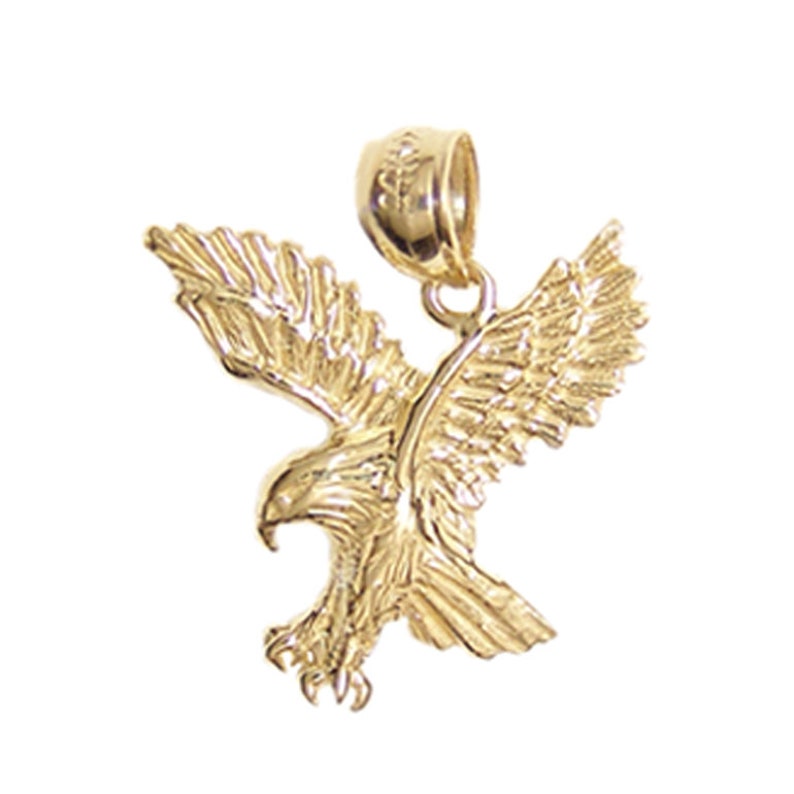 New 14k Gold Eagle Pendant - Etsy