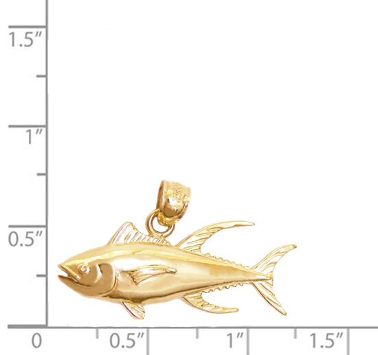 New 14k Yellow Gold Tuna Fish Pendant - Etsy