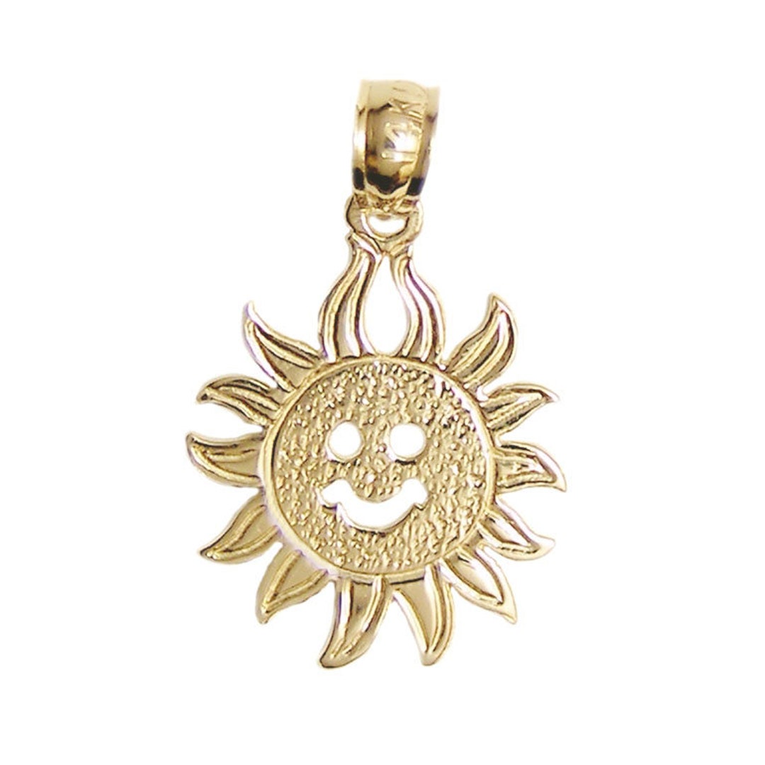 New 14k Gold Sun Pendant - Etsy
