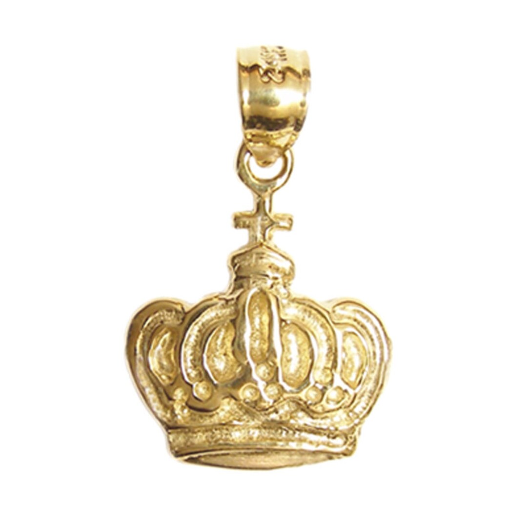 New 14k Gold Crown Pendant - Etsy