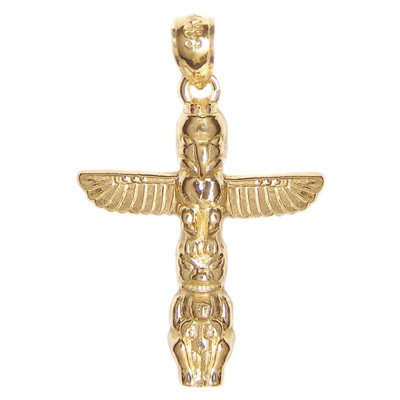 New 14k Gold Totem Pole Charm Pendant - Etsy