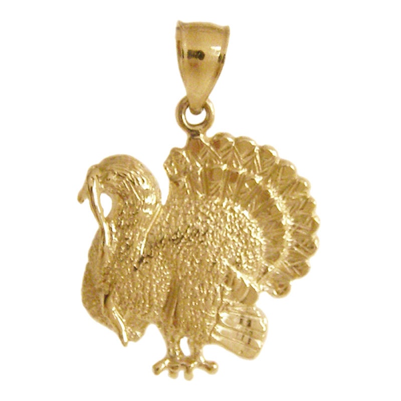 New 14k Gold Turkey Pendant - Etsy