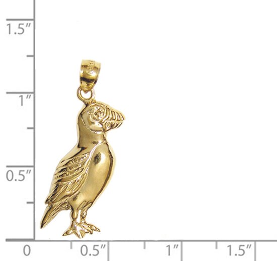 New 14k Gold Puffin Bird Pendant - Etsy