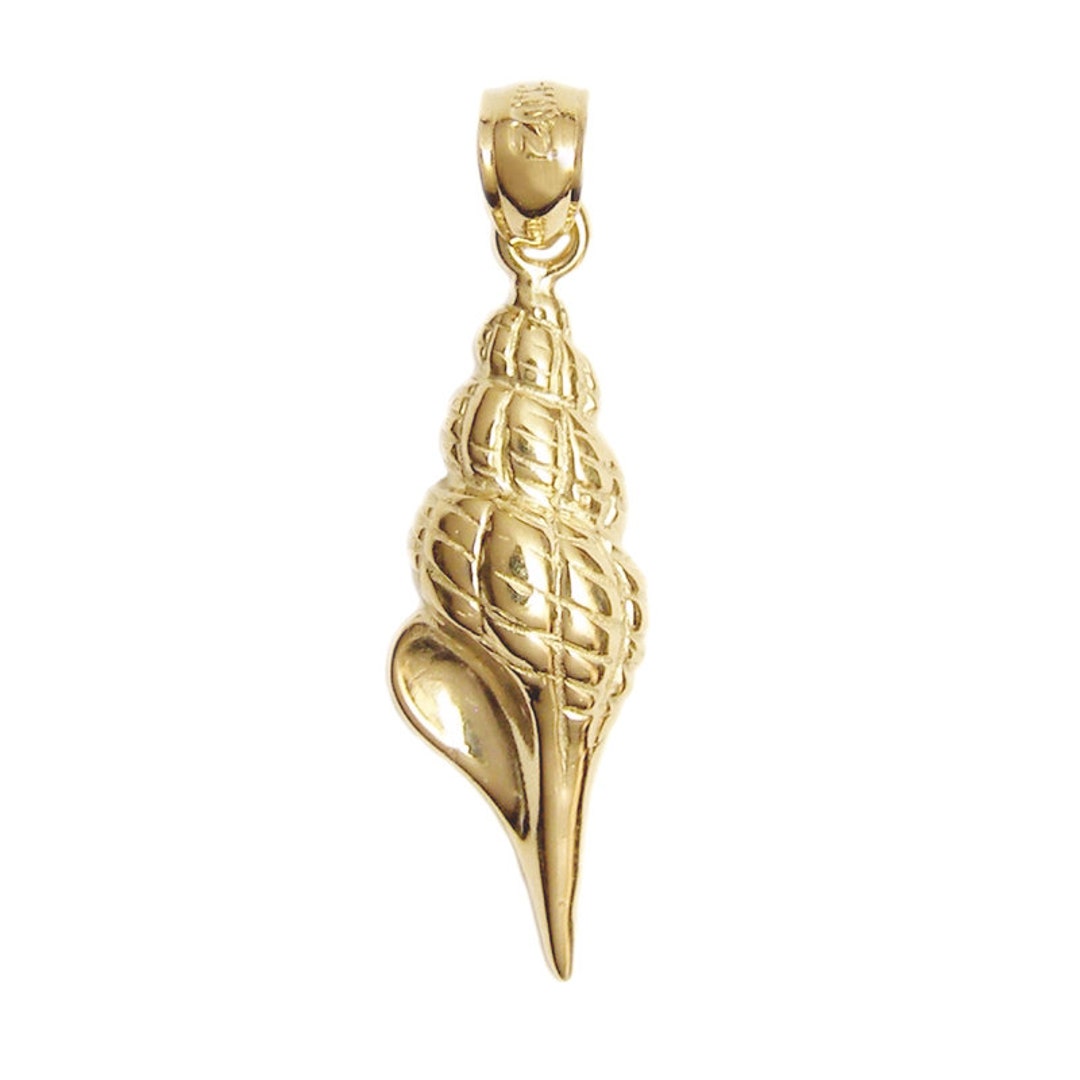 New 14k Gold Shell Pendant - Etsy