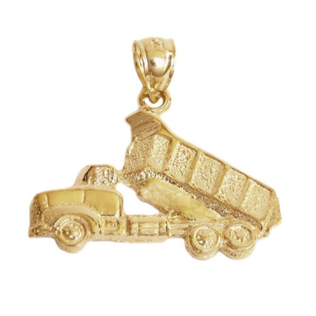 New 14k Gold Dump Truck Pendant - Etsy