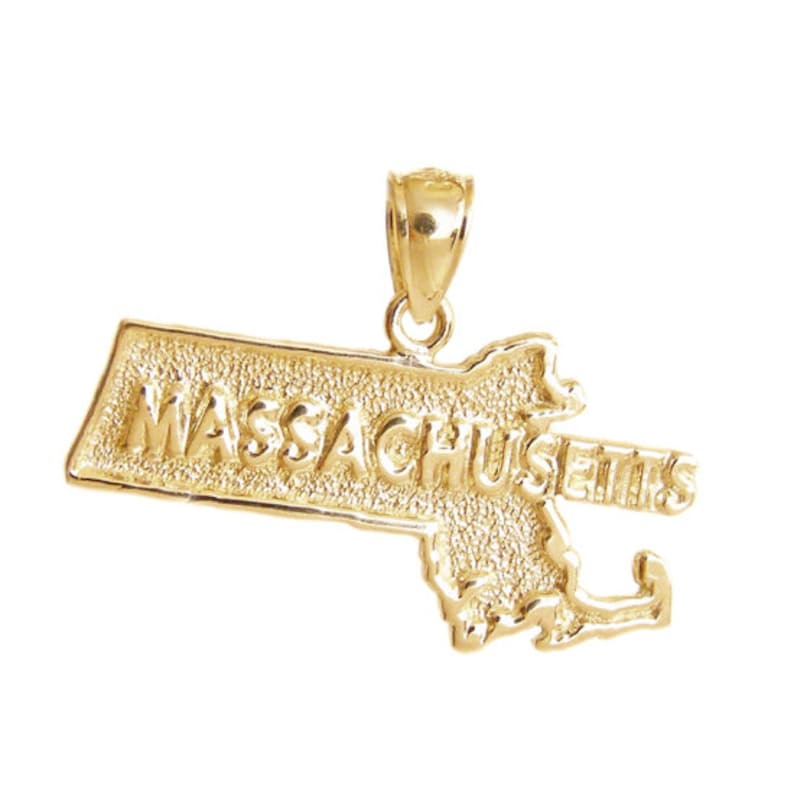 New 14k Gold Massachusetts State Map Pendant - Etsy