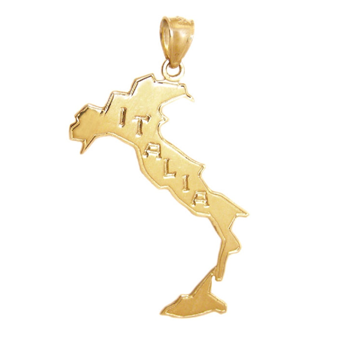 New 14k Gold Italy Map Pendant - Etsy