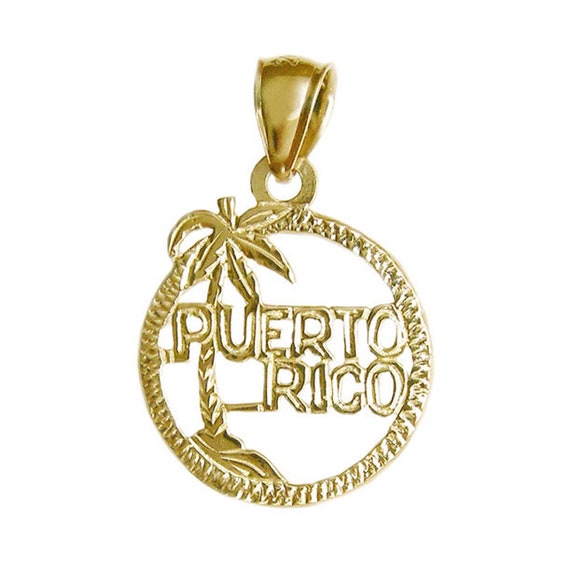 New 14k Gold Puerto Rico Island Pendant - Etsy