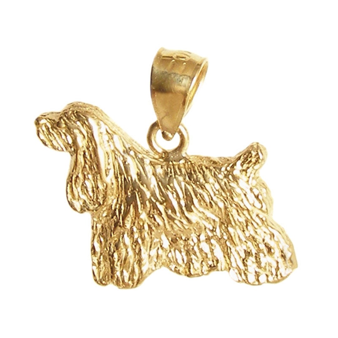 New 14k Gold Cocker Spaniel Dog Pendant - Etsy