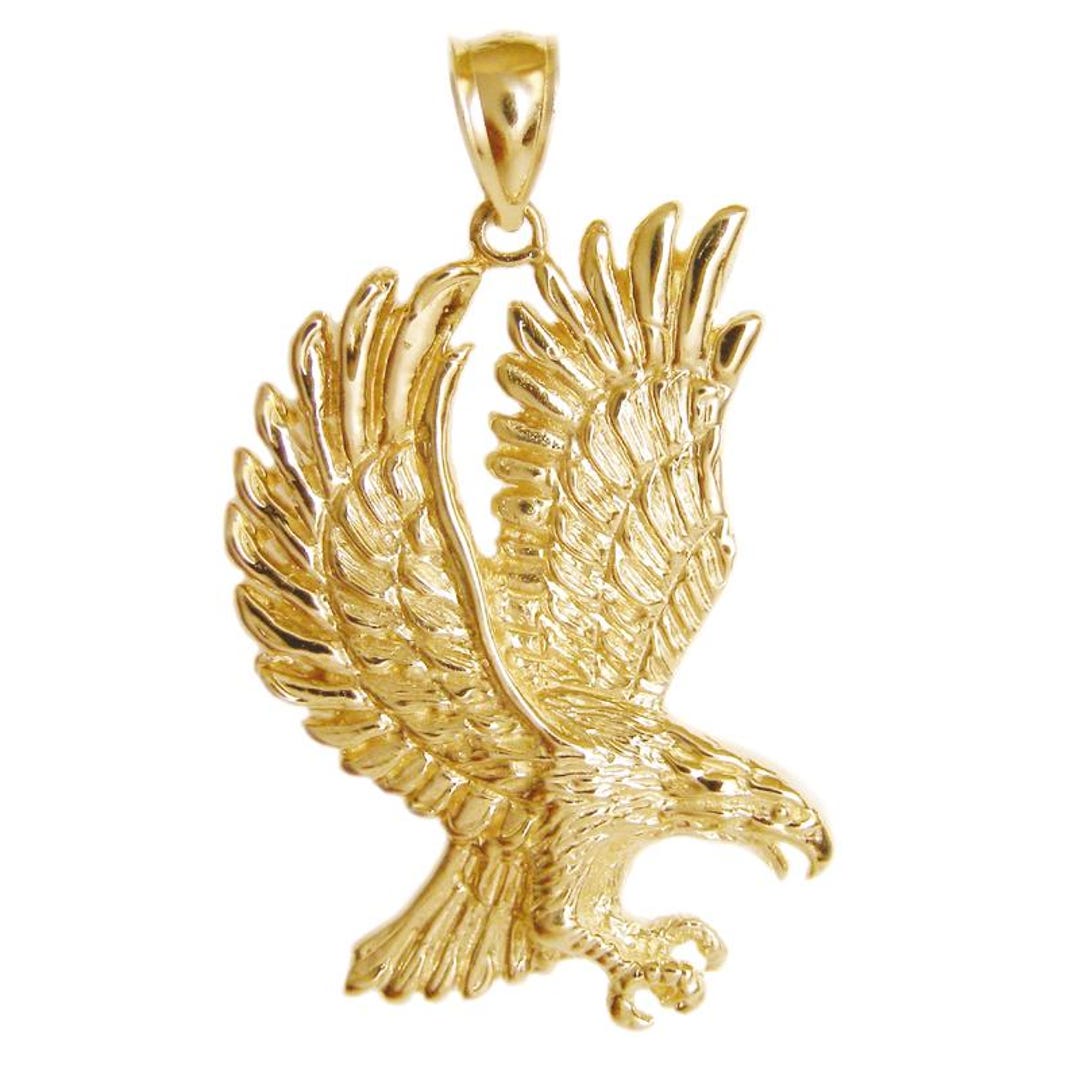 New 14k Gold Eagle Pendant - Etsy