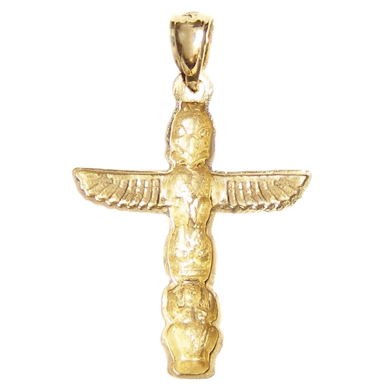 New 14k Gold Totem Pole Charm Pendant - Etsy