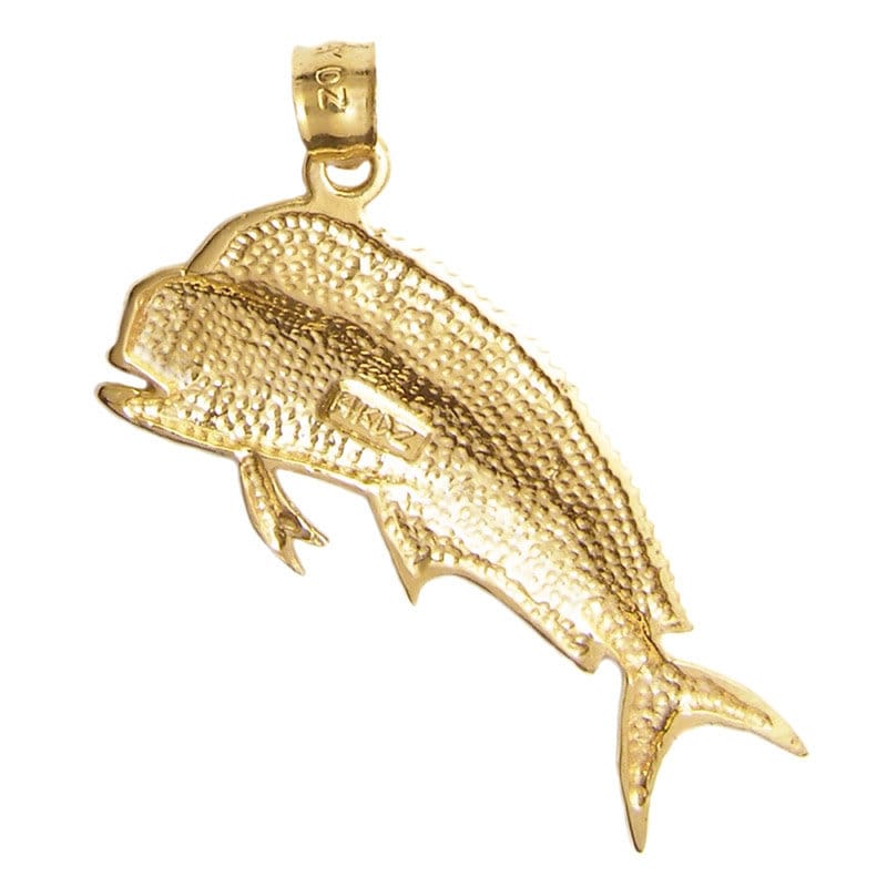 New 14k Gold Mahi Mahi Fish Pendant - Etsy