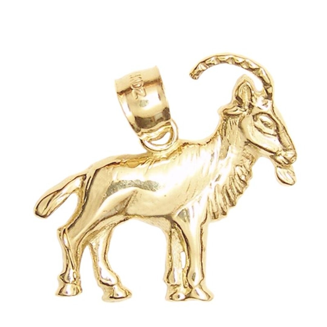 New 14k Gold Goat Pendant - Etsy