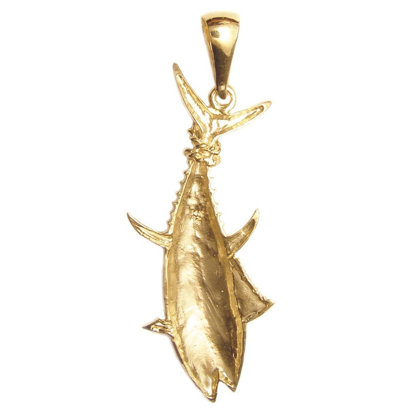 New 14k Gold Tuna Fish Pendant - Etsy