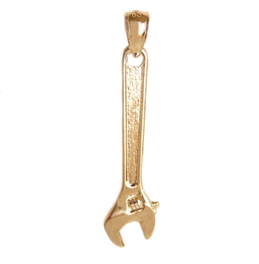 New 14k Gold Wrench Tool Charm Pendant - Etsy
