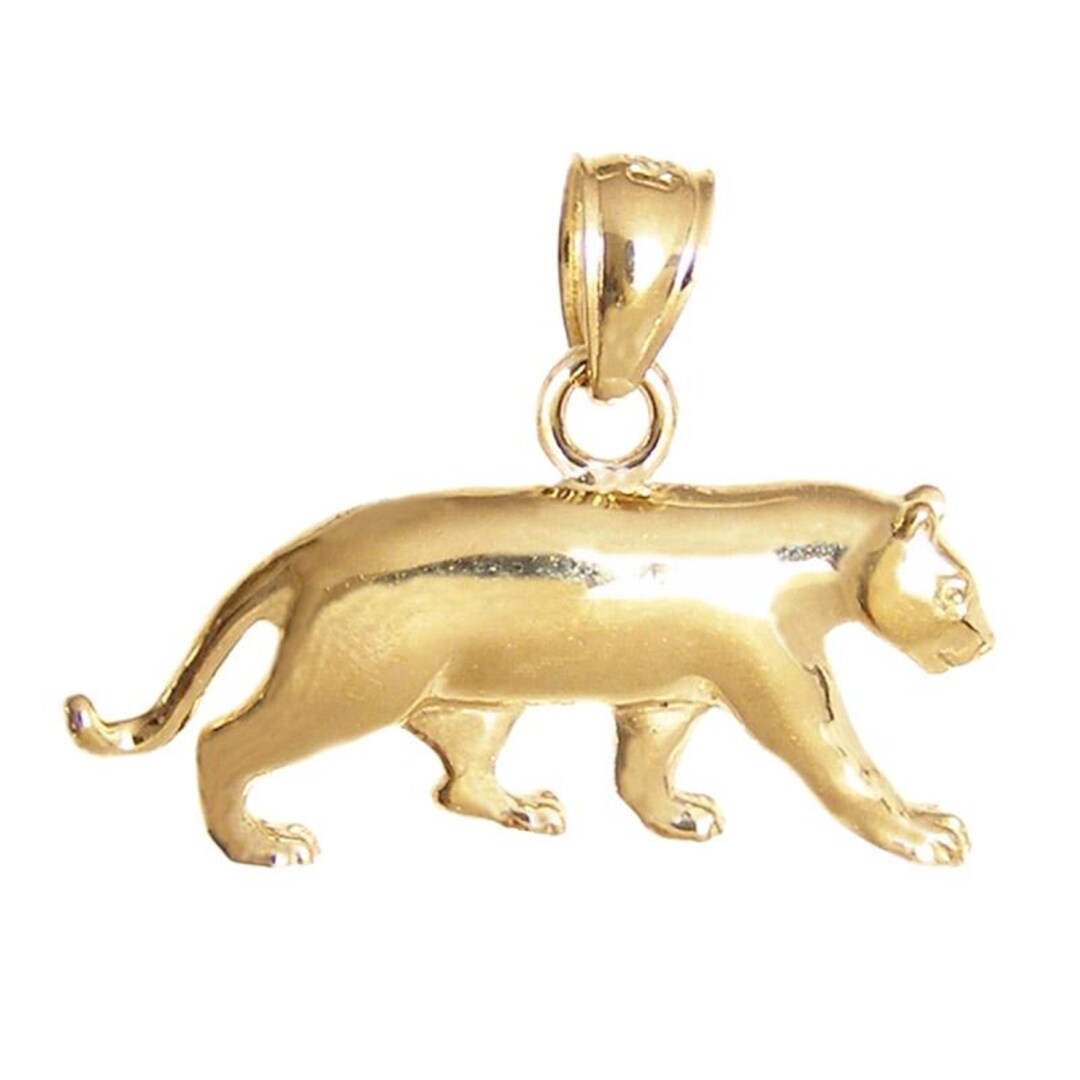 New 14k Gold Panther Charm Pendant - Etsy